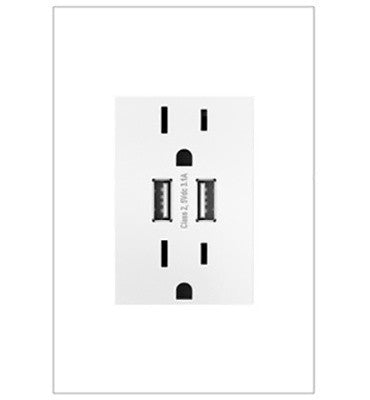 Legrand - ARTRUSB153W4WP - Dual Usb Plus-Size Outlet Combo With ...